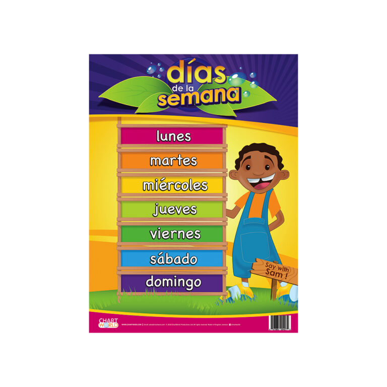 Chart: Days of the Week (Spanish) – Econo Office & School Supplies Ltd